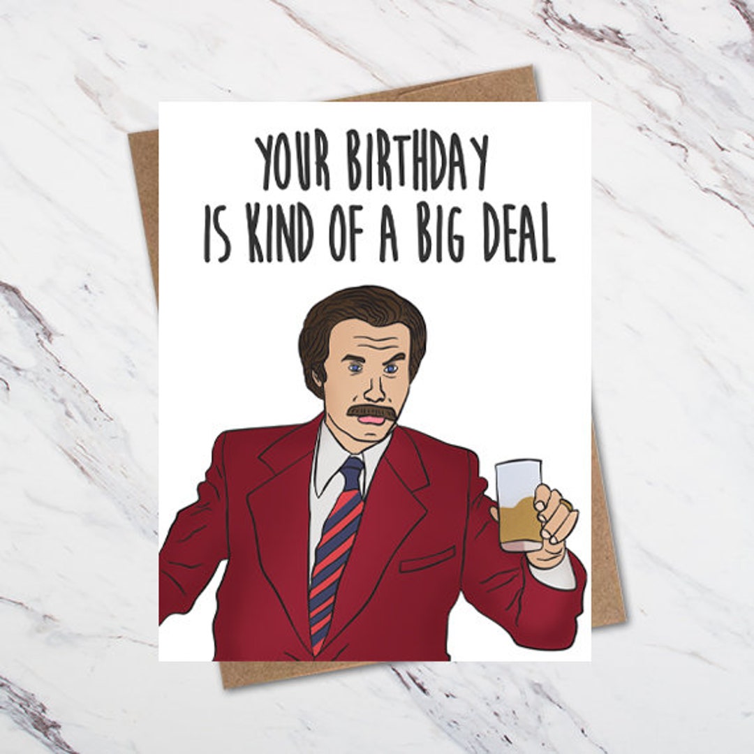 Ron Burgundy Birthday Card - Etsy