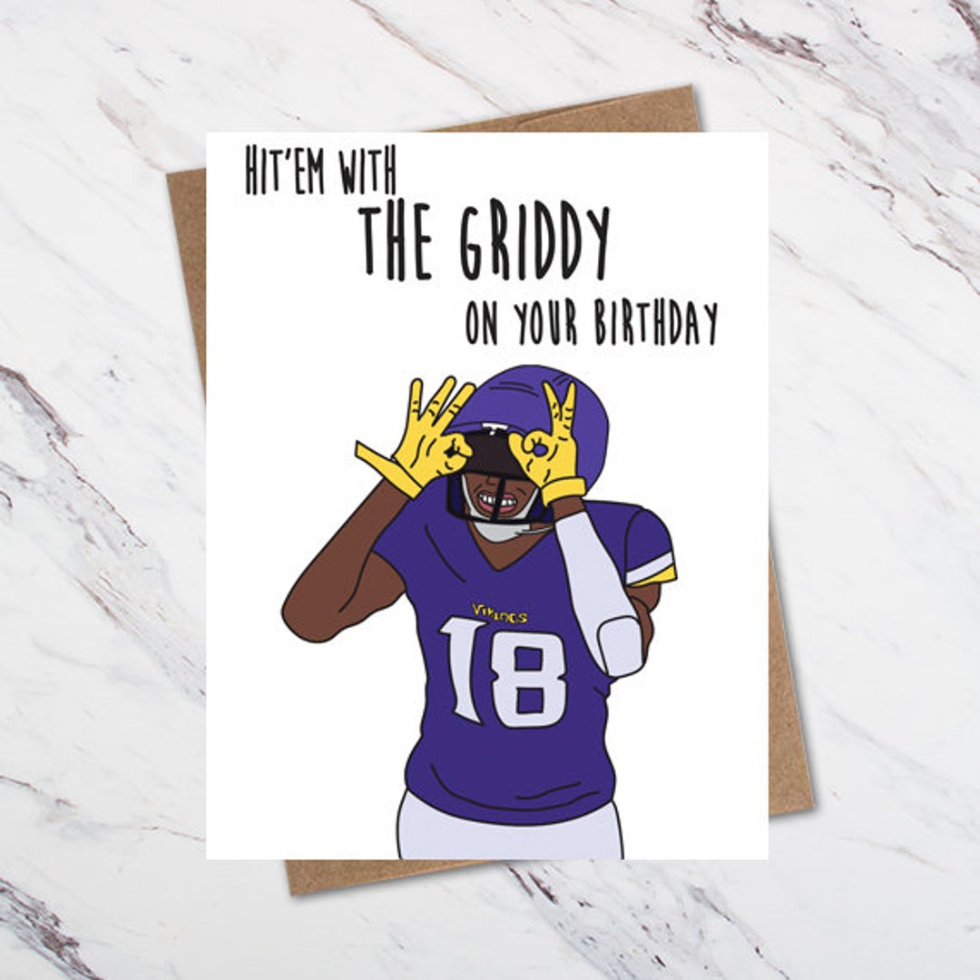Hit’em With the Griddy Birthday Card, Justin Jefferson Birthday Card ...