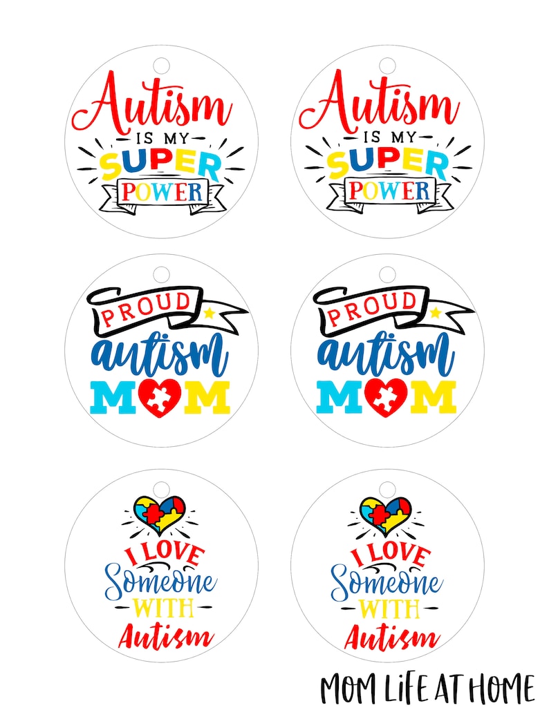 Printable Autism Christmas Ornaments - Etsy