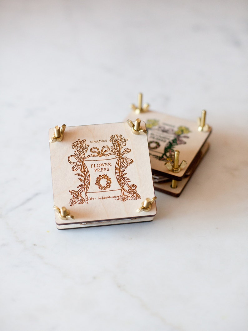 Miniature Botanical Flower Press Blumenpresse Wooden Flower - Etsy