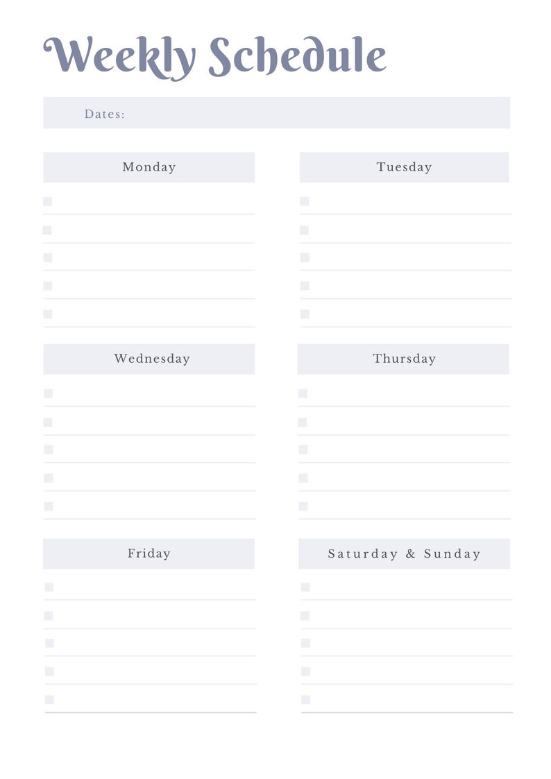 Weekly Planner Printable for Busy Families - Etsy