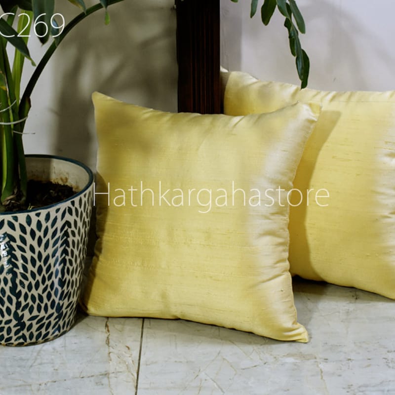 Yellow Silk Pillow - Etsy