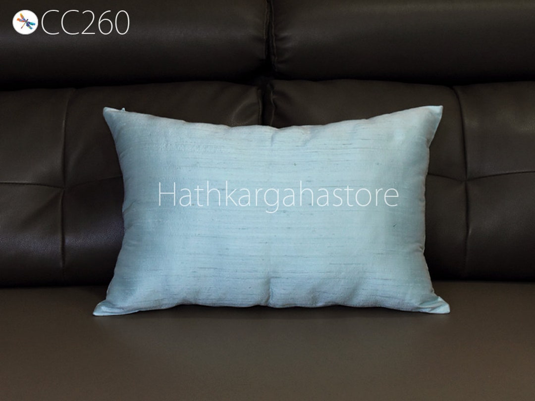 Powder Blue Silk Cushion Cover: Handmade Dupioni Pillow, Home Decor - Etsy