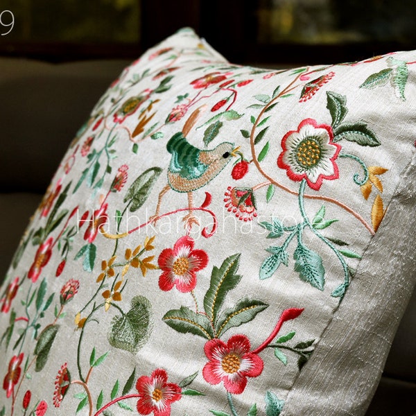 Embroidered Cushion - Etsy