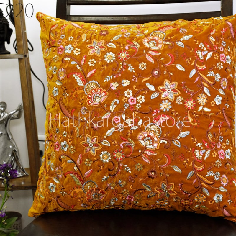Mustard Velvet Pillow - Etsy