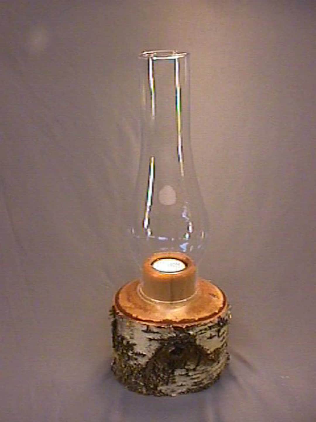 Unique, Handmade, Natural Birch Wood Candle Holder With Glass Chimney ...