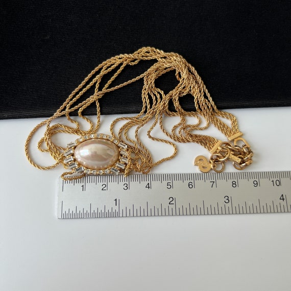 Christian Dior Vintage Faux Pearl Gold Plated with Cr… - Gem