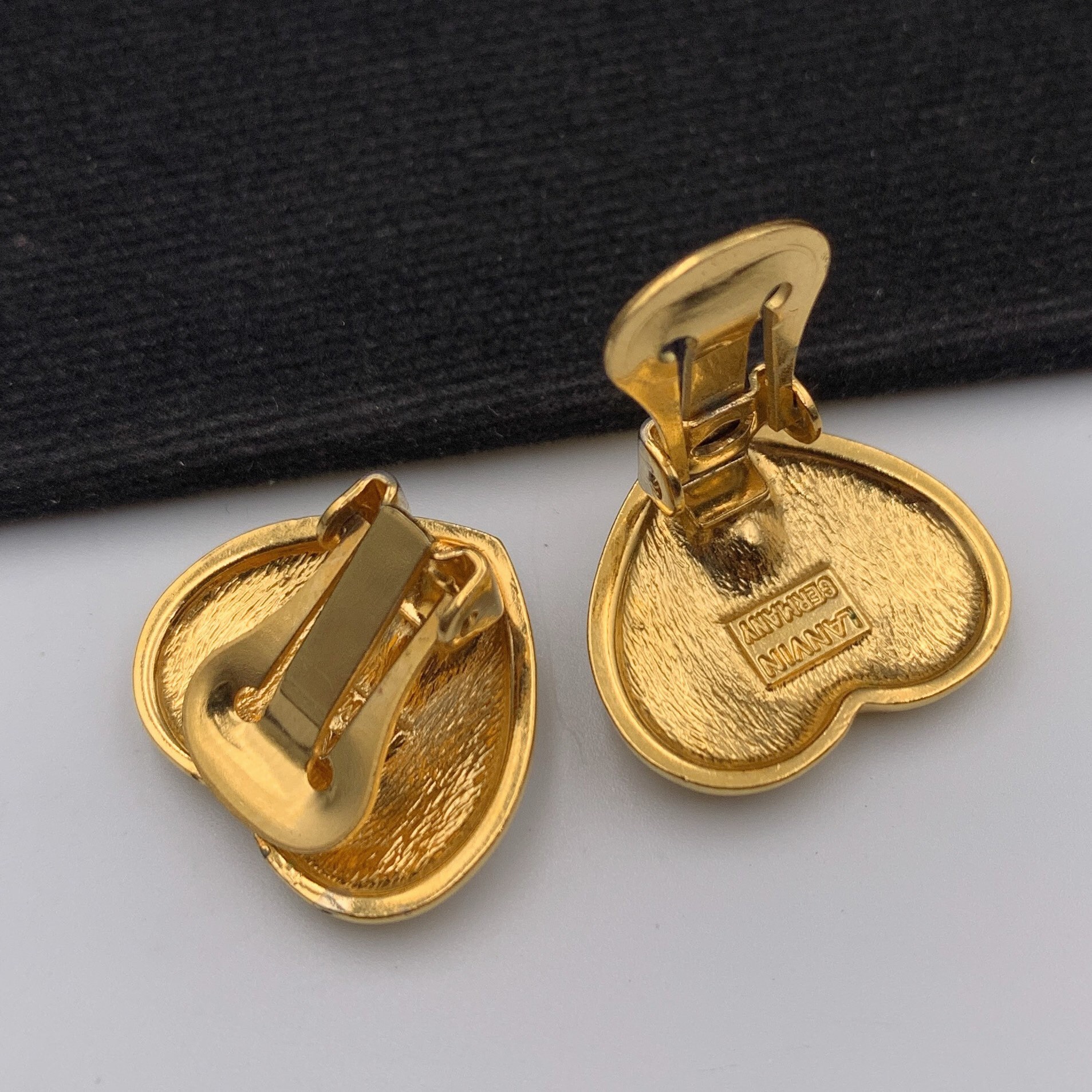 LANVIN Vintage Heart With Crystal Clip on Earrings | Etsy