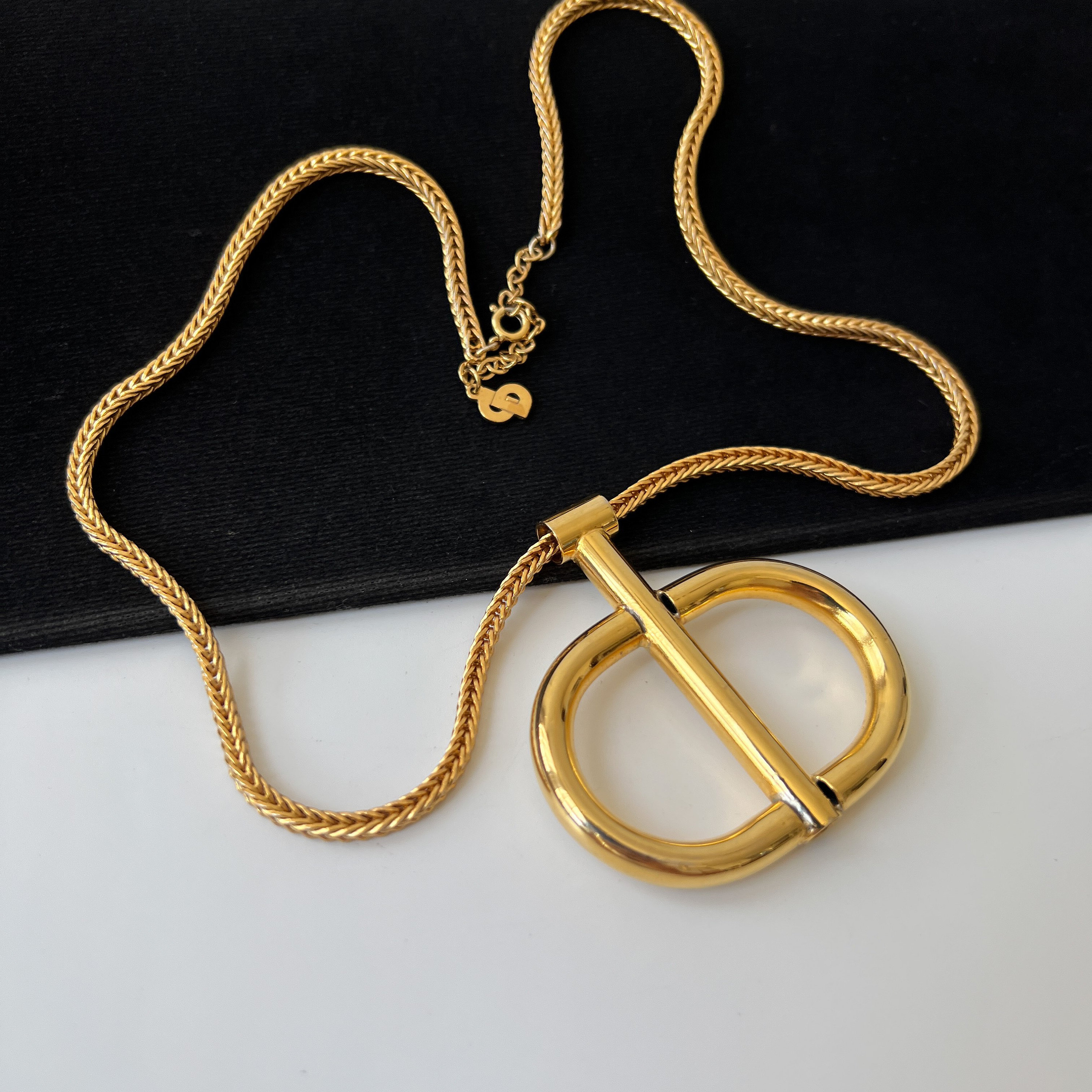 Christian Dior Logo CD Pendant Necklace - Etsy