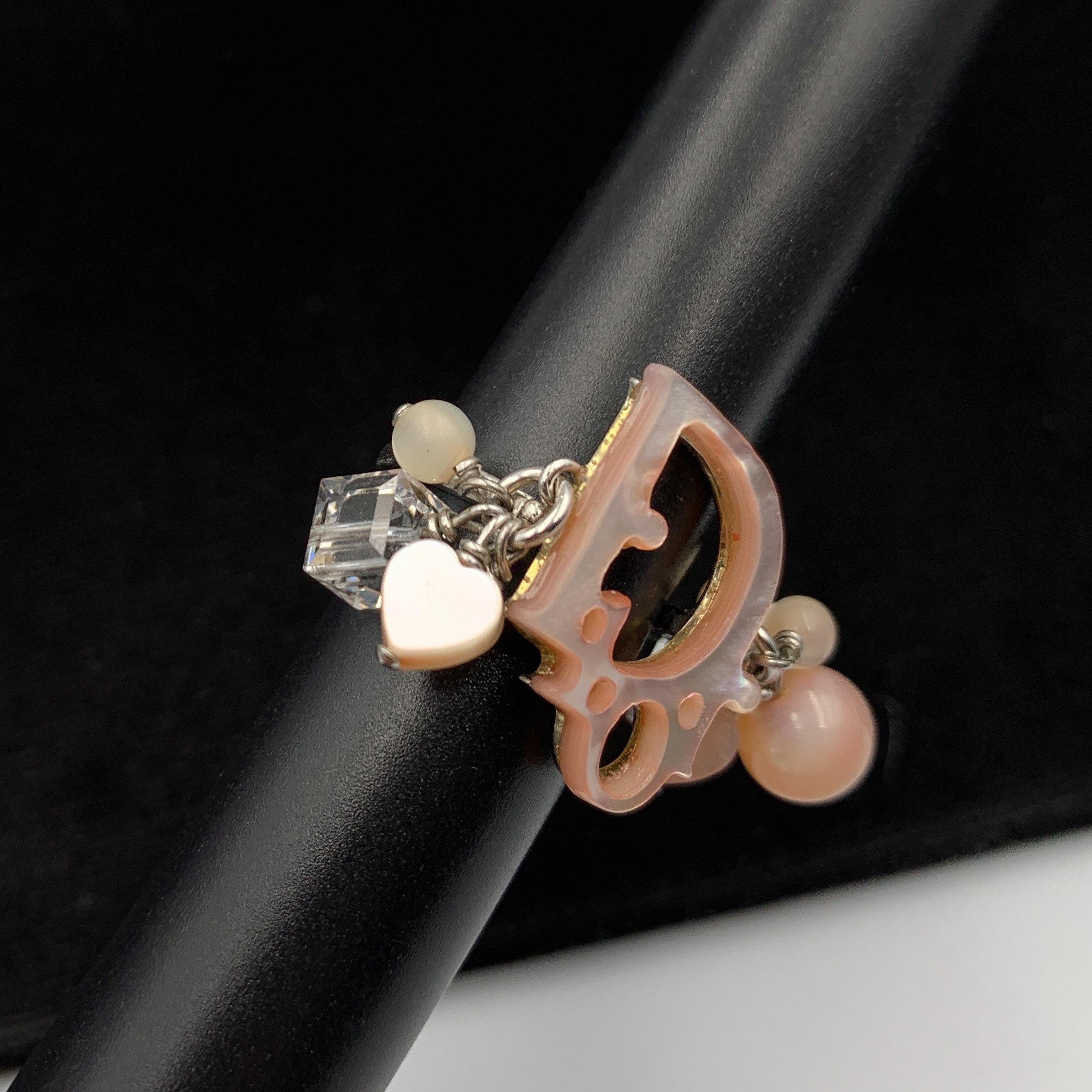 Christian Dior Vintage Dior Logo Pearl Ring Size 6 | Etsy