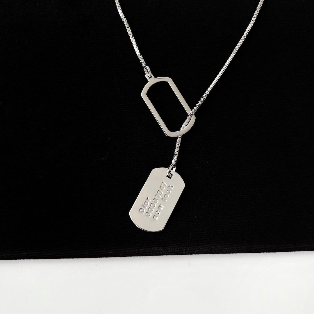 Christian Dior Vintage Dior Name Tag Silver Plaque Necklace - Etsy