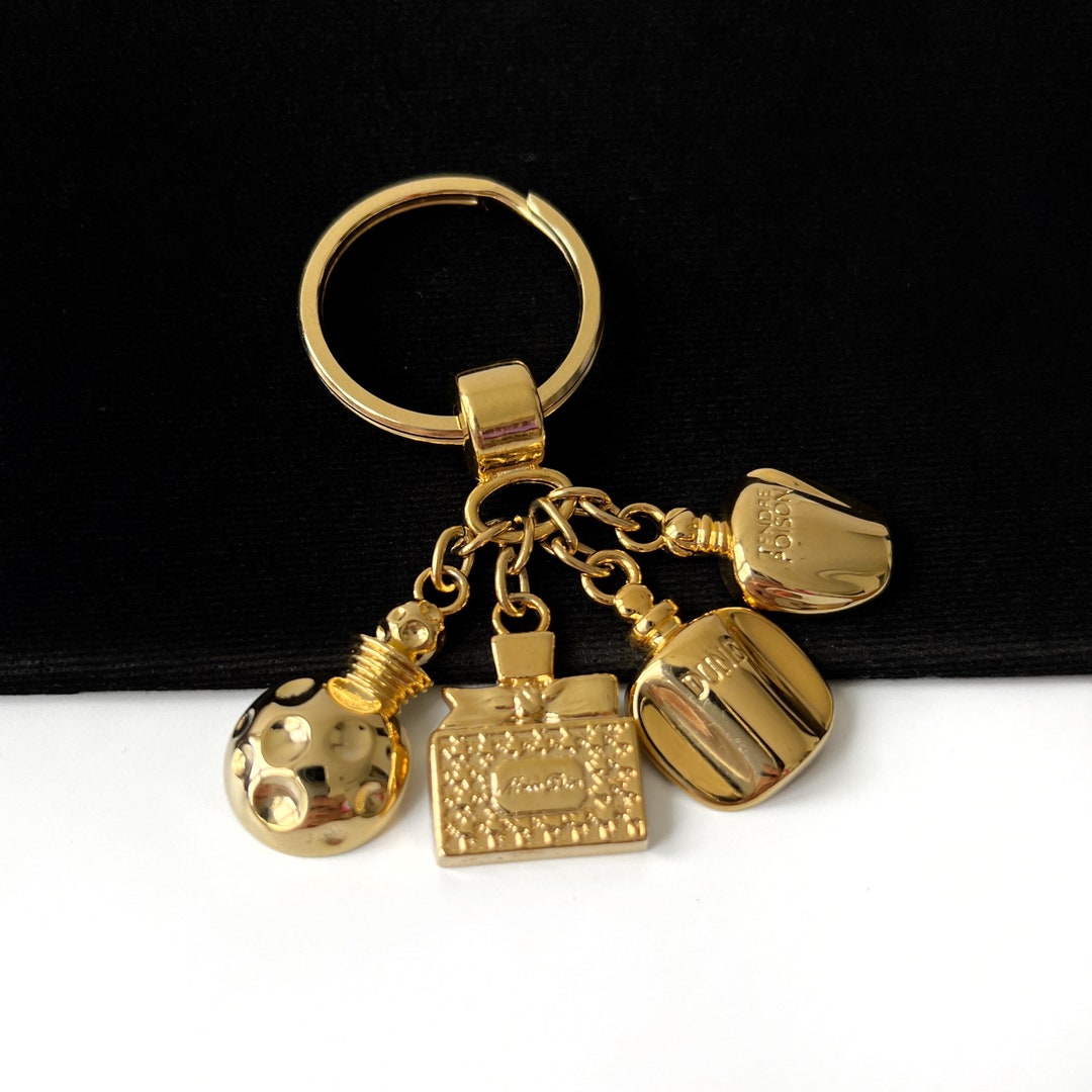 Christian Dior Vintage Perfume Bottle Charm Key Ring Gold Plated - Etsy