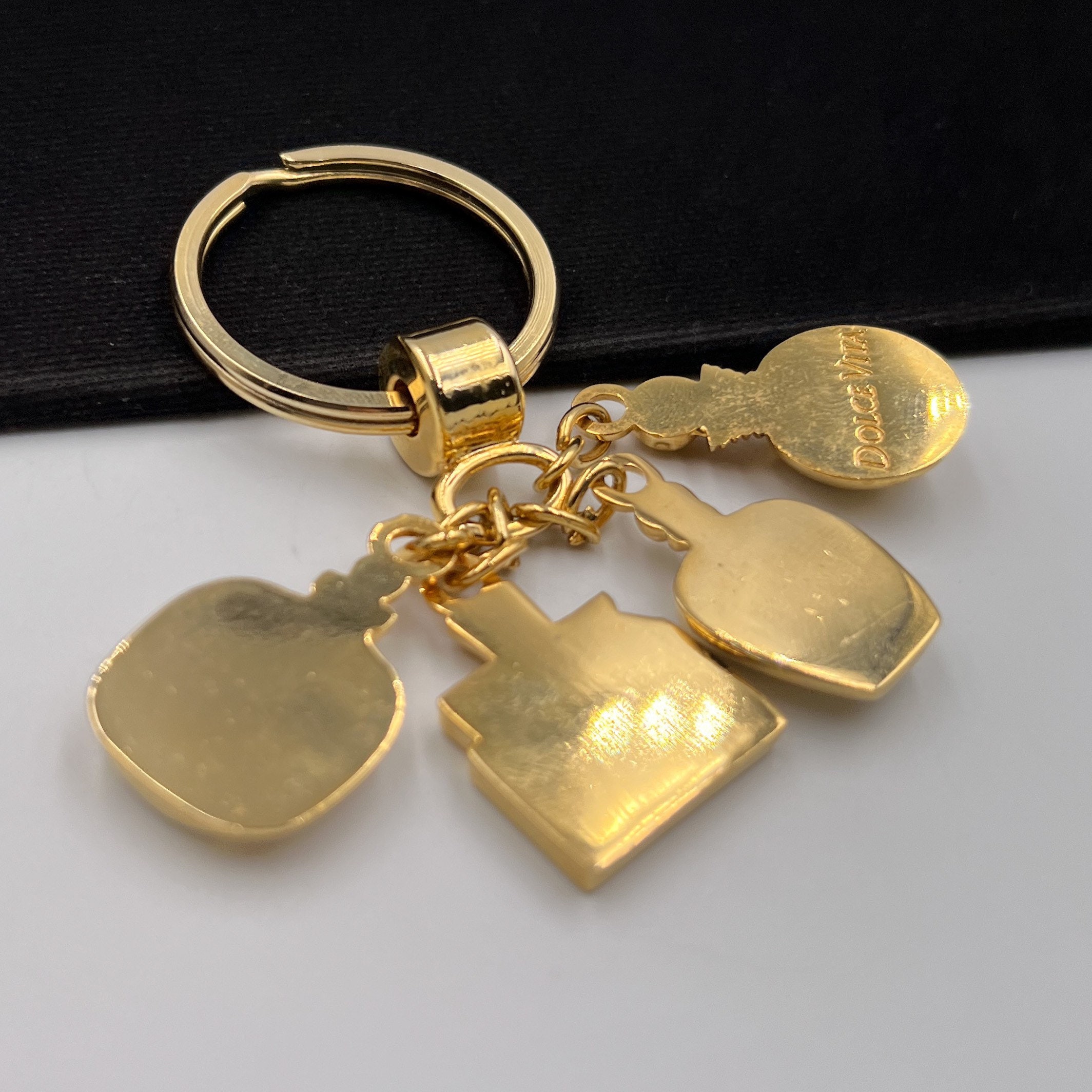 Christian Dior Vintage Perfume Bottle Charm Key Ring Gold | Etsy