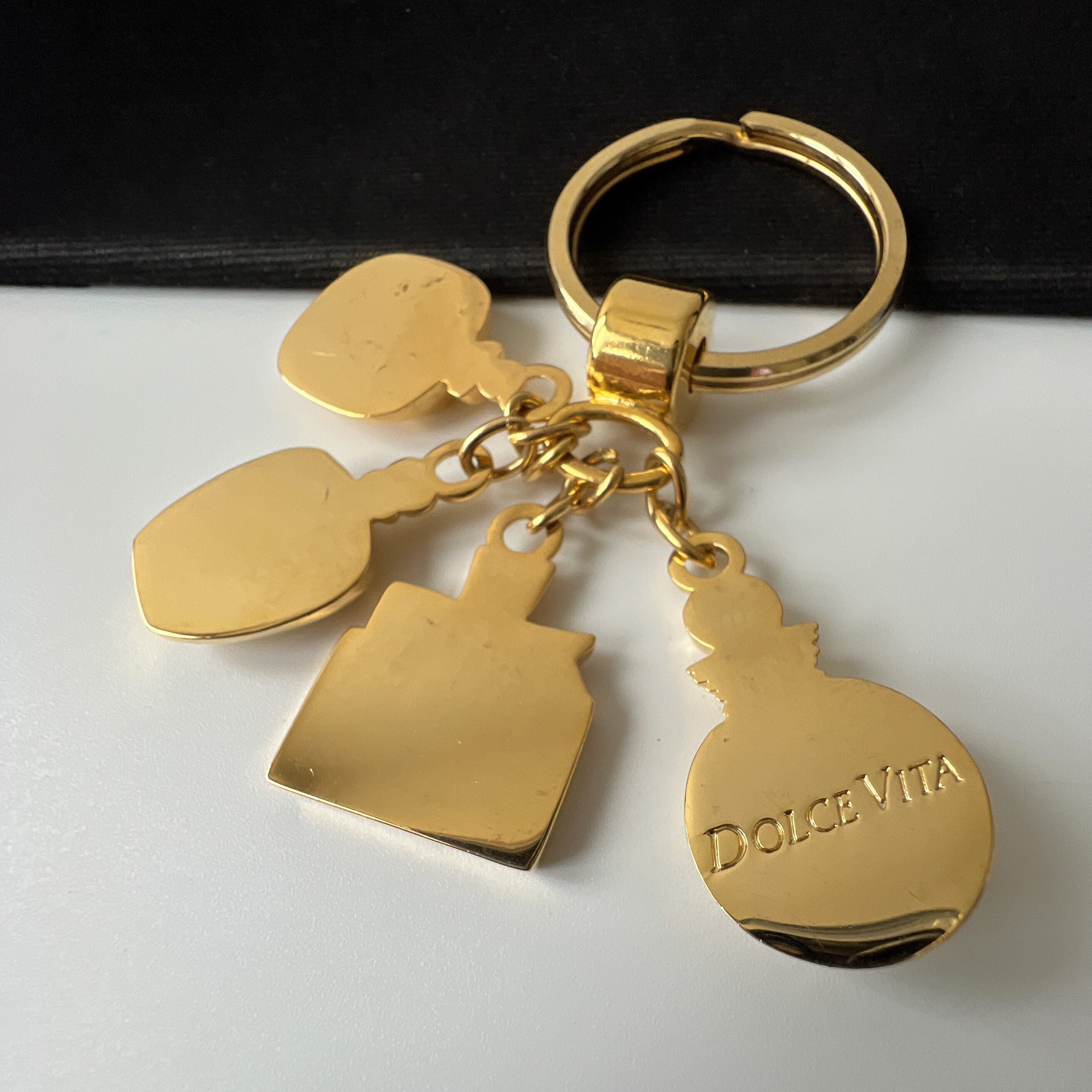 Christian Dior Vintage Perfume Bottle Charm Key Ring Gold Plated - Etsy