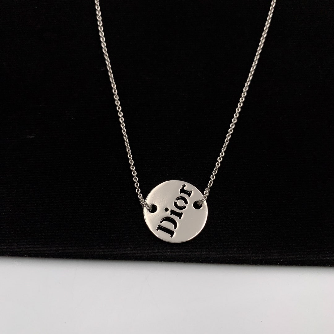 Christian Dior Vintage Coin Logo Pendant Necklace - Etsy