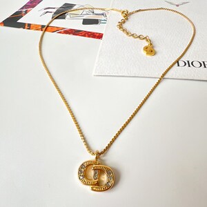 Christian Dior Vintage CD Crystal Necklace - Etsy