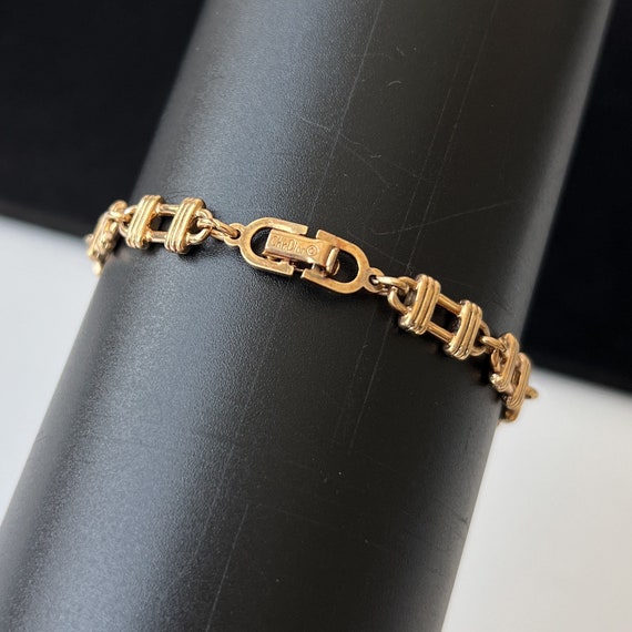 Christian Dior Vintage Gold Plated Chain Link Bracelet - Gem