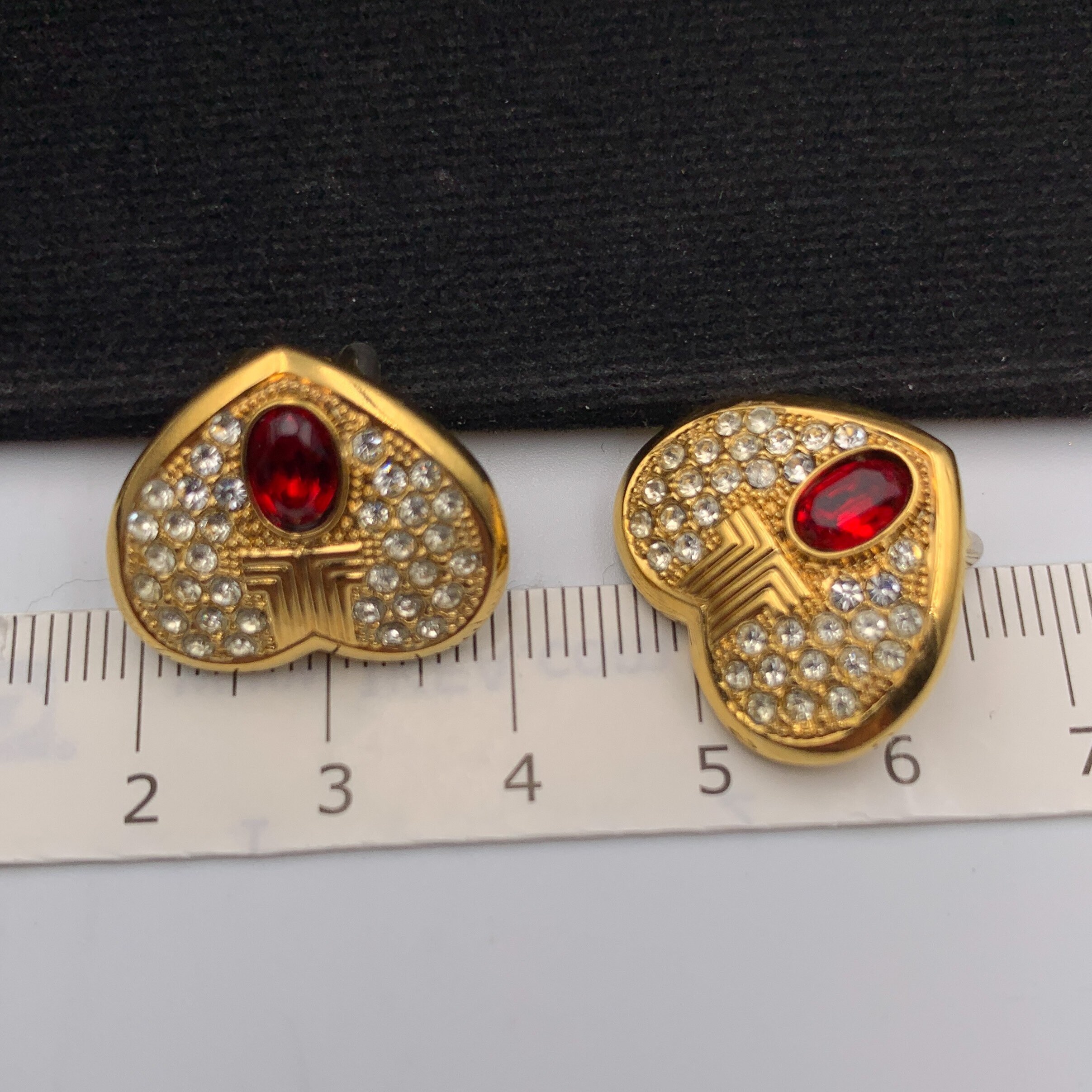 LANVIN Vintage Heart With Crystal Clip on Earrings - Etsy