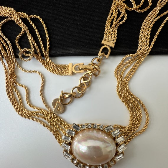 Christian Dior Vintage Faux Pearl Gold Plated with Cr… - Gem