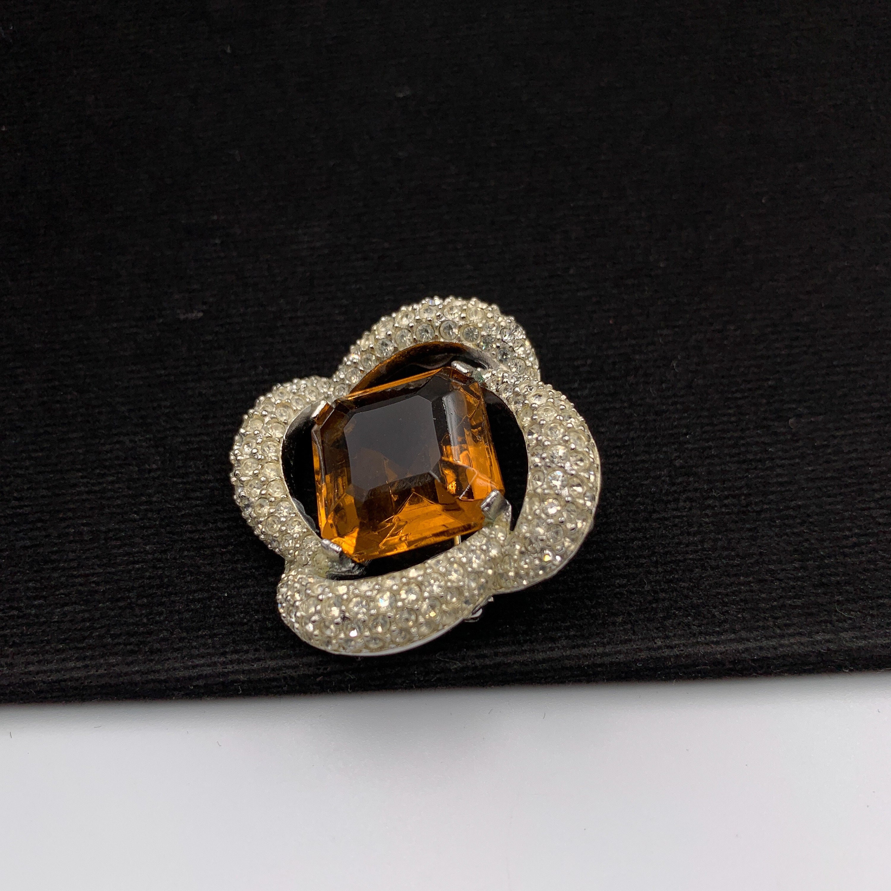 GIVENCHY Vintage Crystal Brooch | Etsy