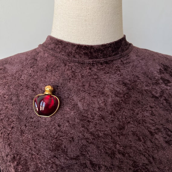 CHRISTIAN DIOR Vintage Poison Bottle Perfume Brooch - Gem