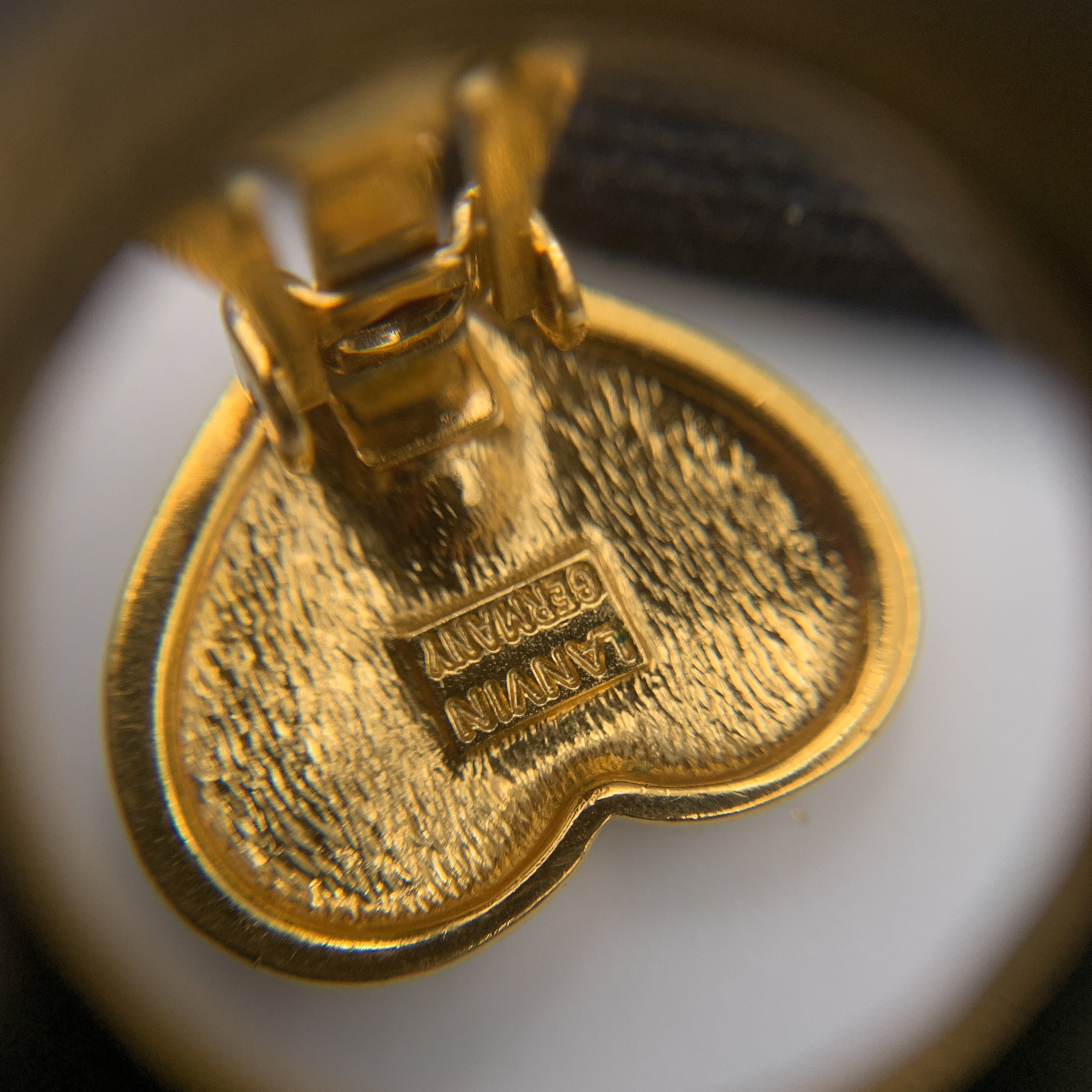 LANVIN Vintage Heart With Crystal Clip on Earrings | Etsy