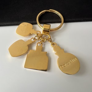 Christian Dior Vintage Perfume Bottle Charm Key Ring Gold Plated - Etsy