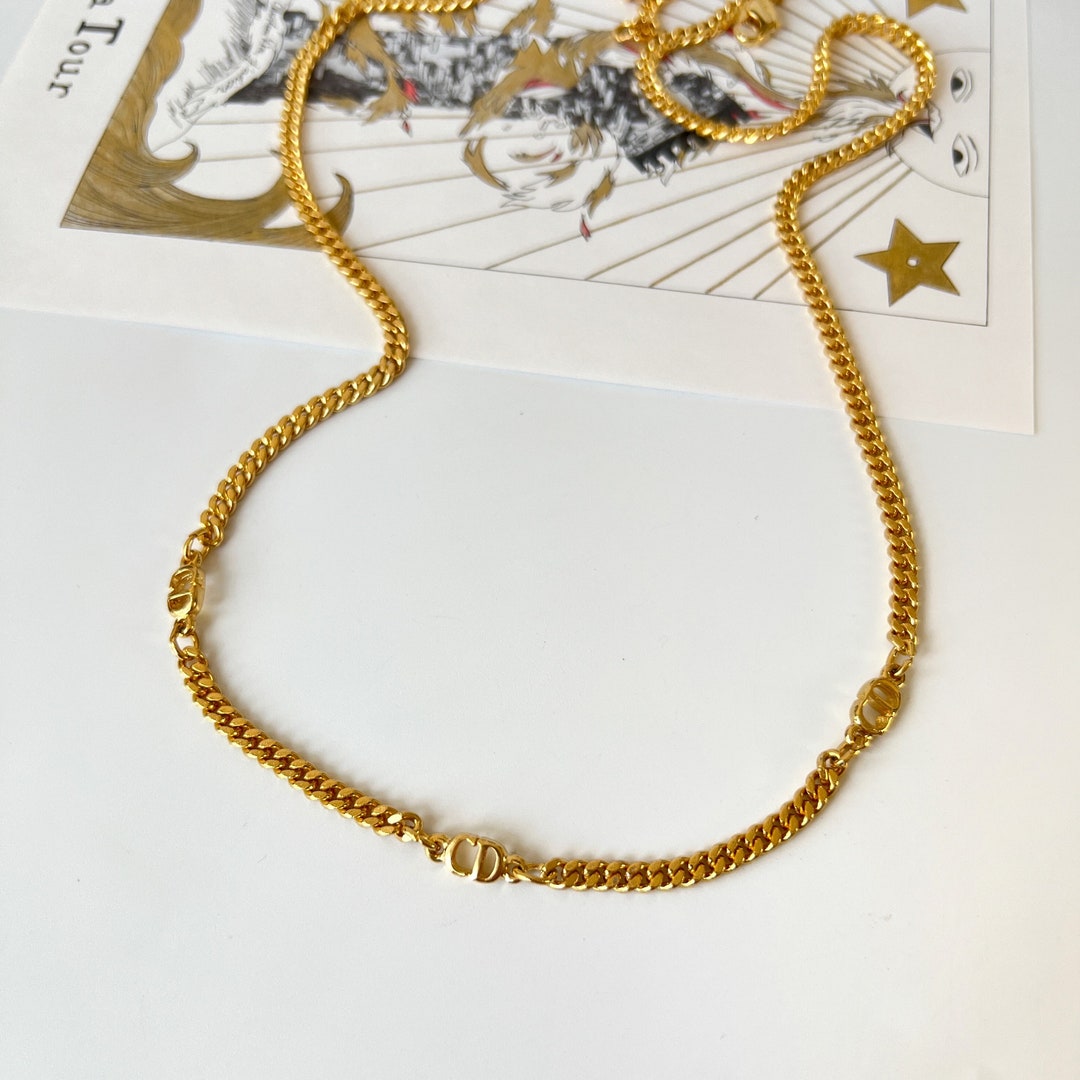 Christian Dior Vintage CD Chain Link Logo Necklace - Etsy