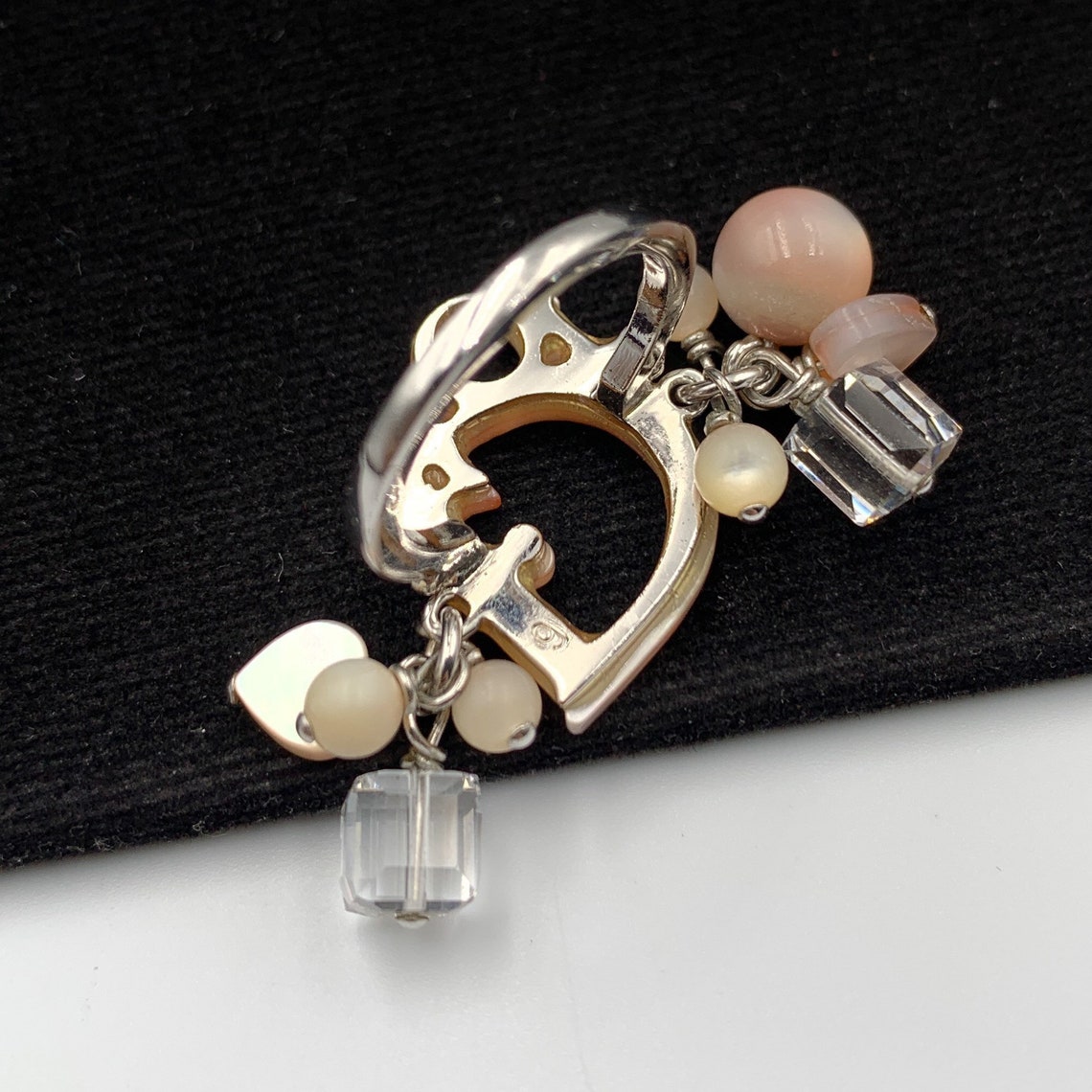 Christian Dior Vintage Dior Logo Pearl Ring Size 6 | Etsy