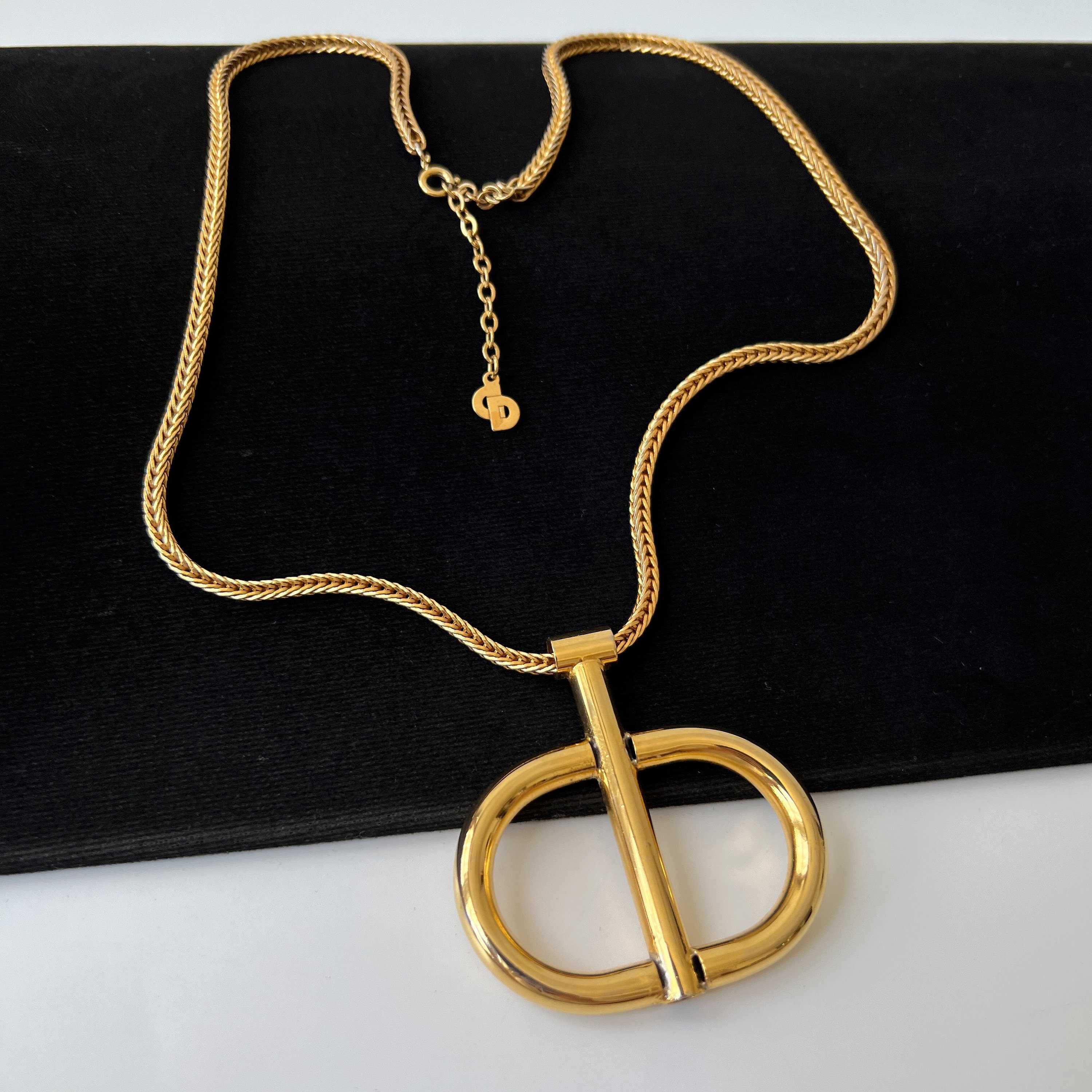 Christian Dior Logo CD Pendant Necklace - Etsy