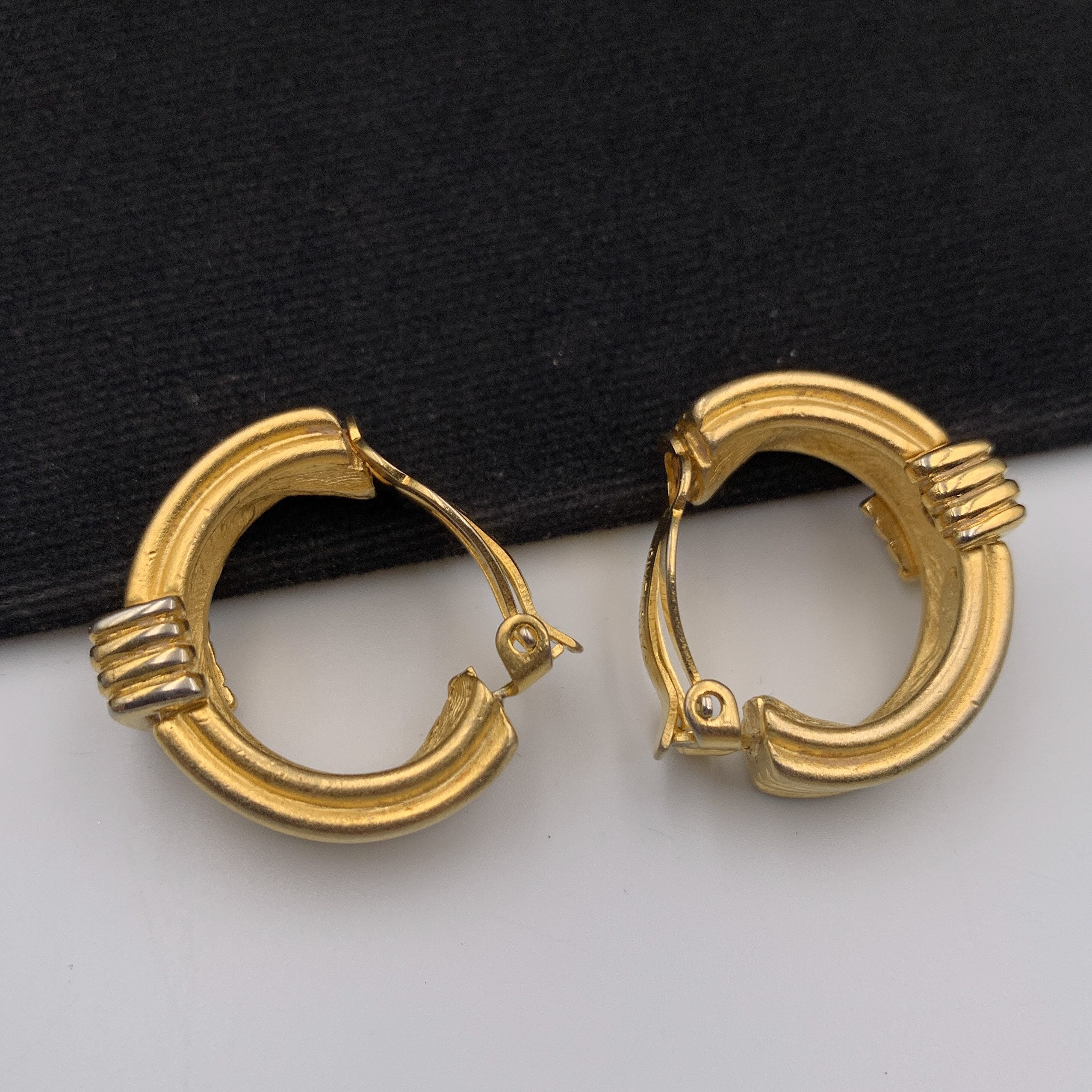 GIVENCHY Vintage Gold Plated Half Ring Clip on Earrings | Etsy