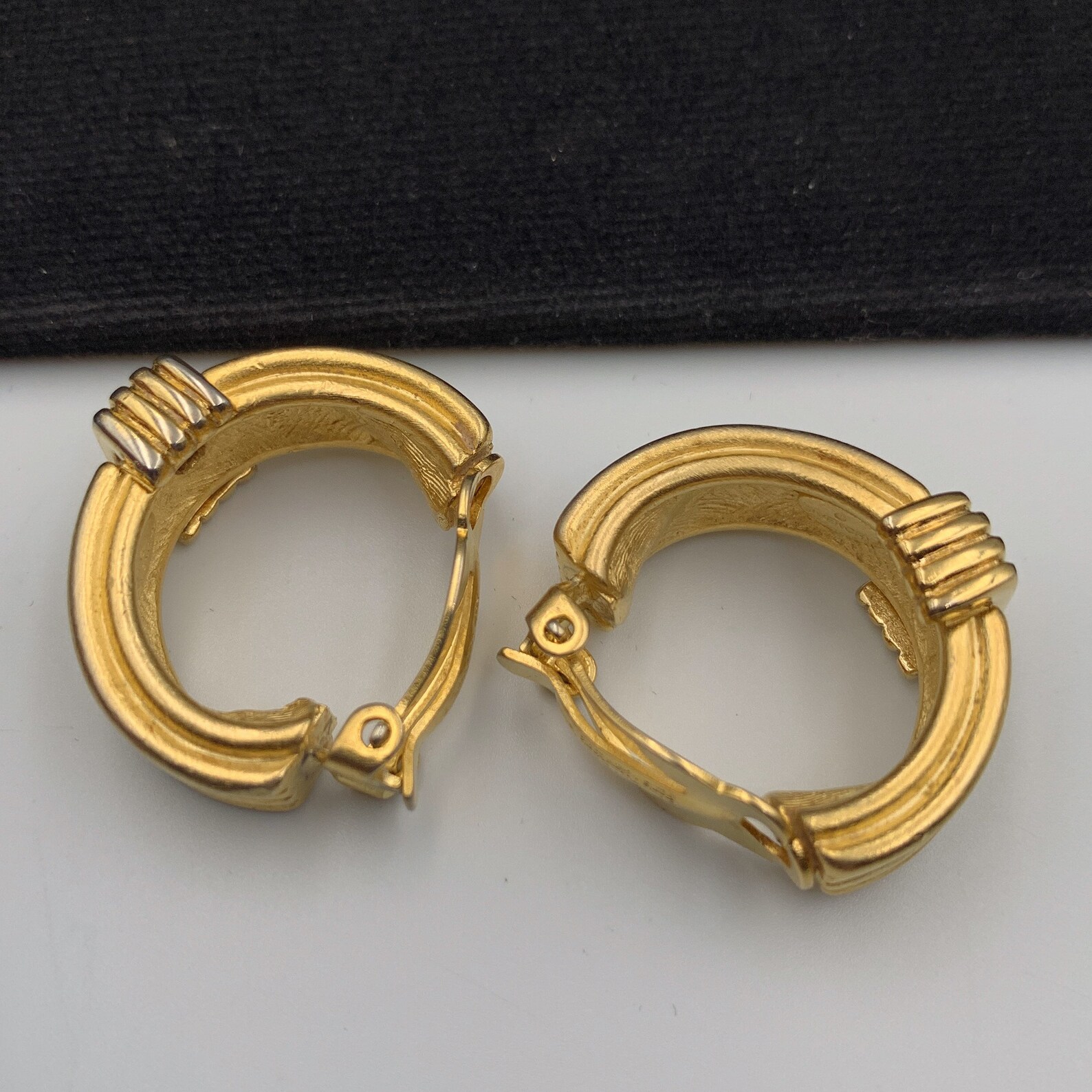 GIVENCHY Vintage Gold Plated Half Ring Clip on Earrings - Etsy