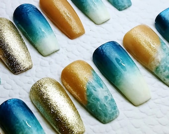 Beach nails | Etsy