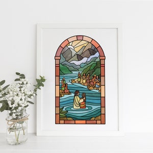 Waters of Mormon Stained Glass Style Giclee Print - Etsy