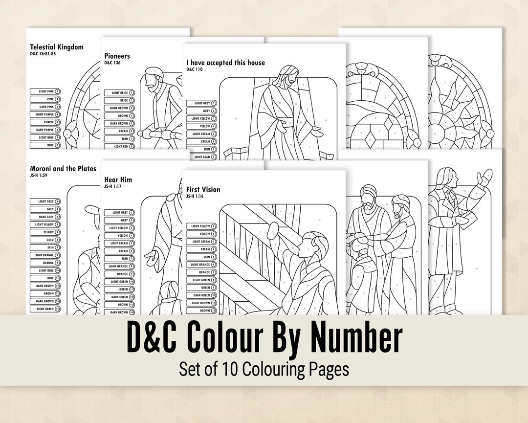 Doctrine and Covenants Colour by Number Colouring Pages, General ...