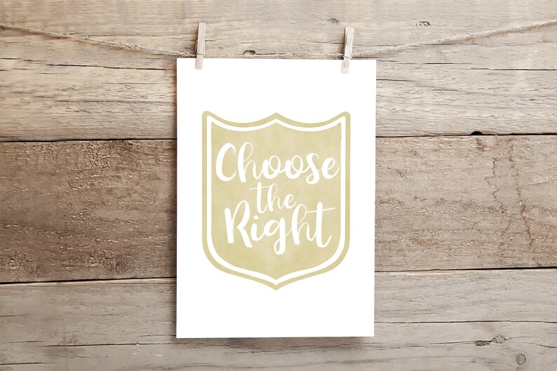 Choose the Right CTR shield LDS Baptism decor 8 is great | Etsy