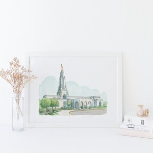 Redlands California Temple Watercolor Digital Print - Etsy