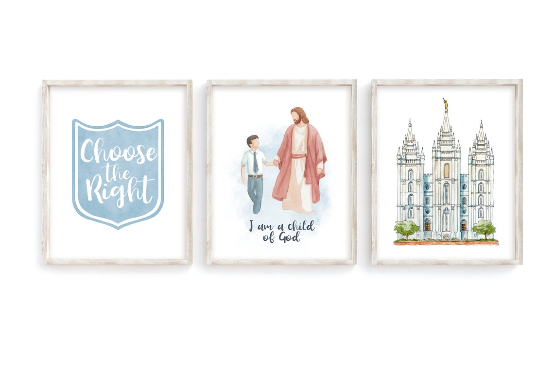 8x10 LDS Baptism Decor Prints, I Am a Child of God, LDS Temple, Baptism ...