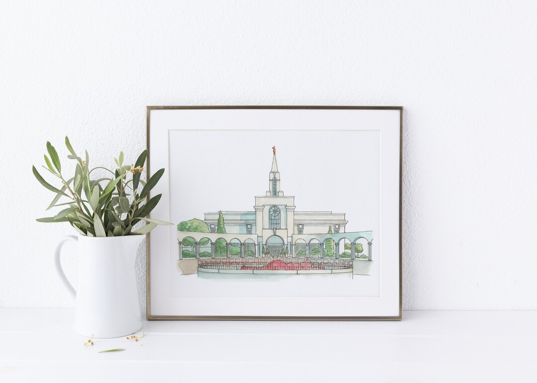 Bountiful Utah Temple Watercolor Digital Print, LDS Art, LDS Temple ...