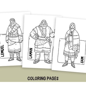 Book of Mormon Coloring Pages, Set With 6 Pages, Lehi, Sariah, Laman ...
