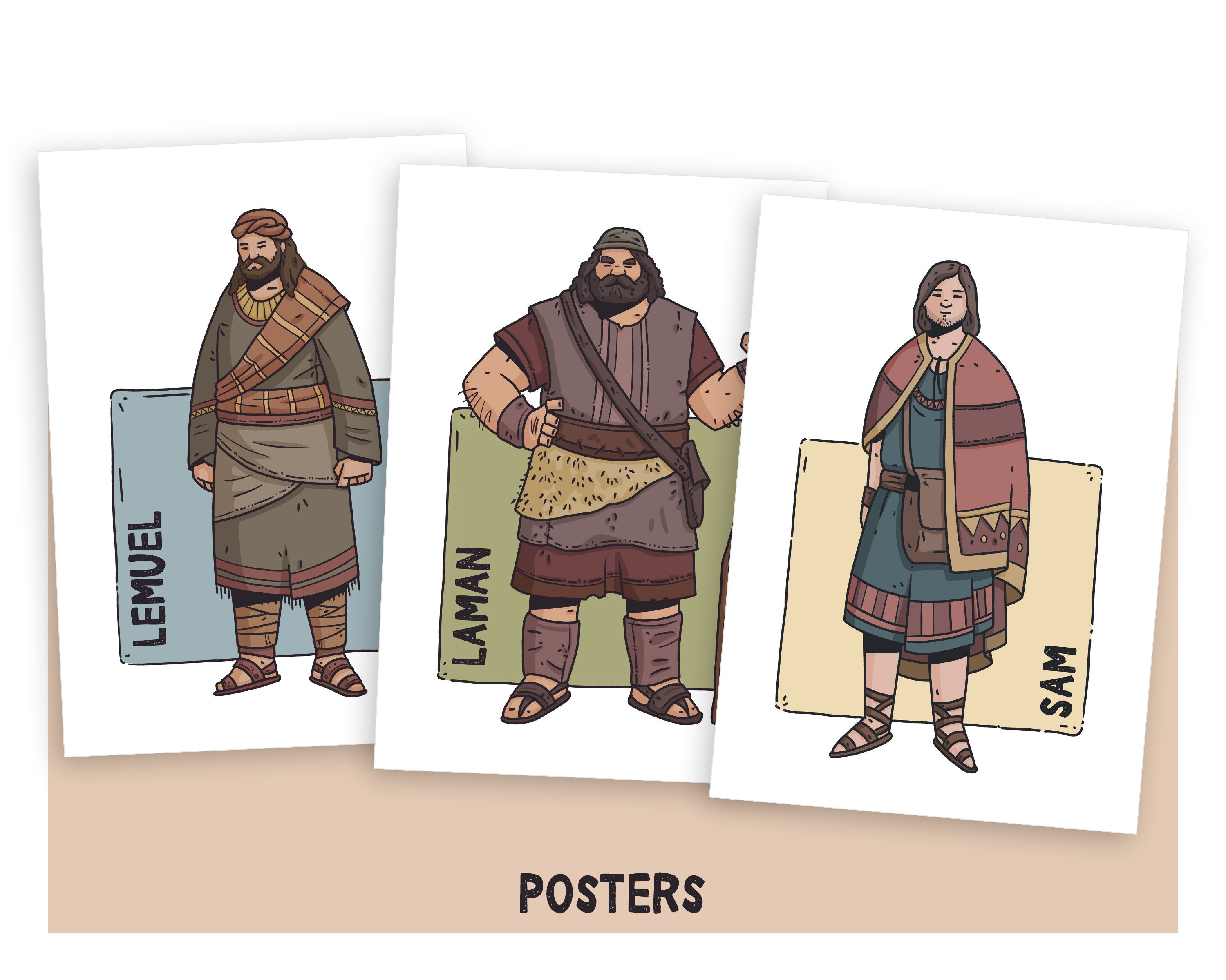 Book of Mormon characters posters and coloring pages LDS | Etsy