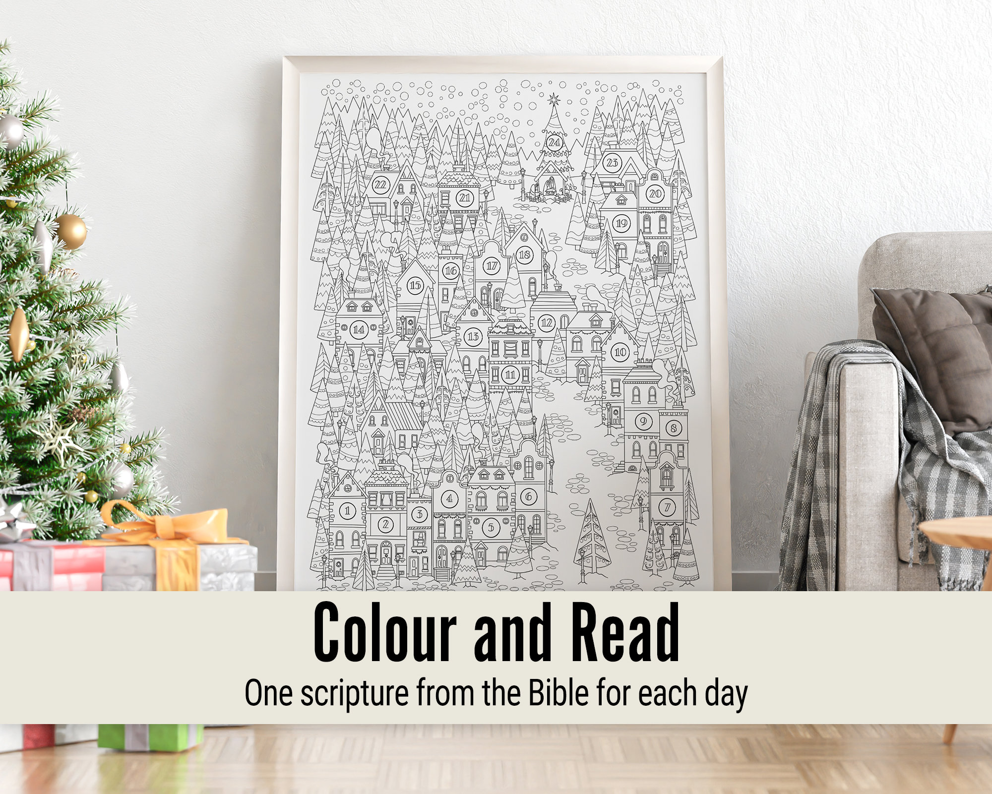 Colouring Advent Calendar Christmas Giant Page - Etsy