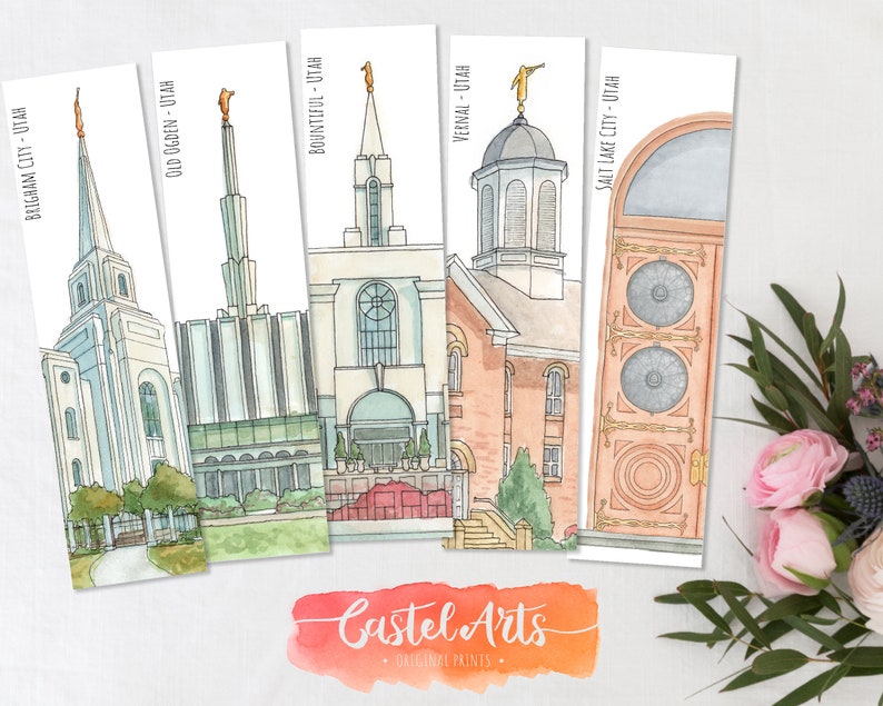 Set With 10 Utah Temples Bookmarks Utah Temples LDS - Etsy