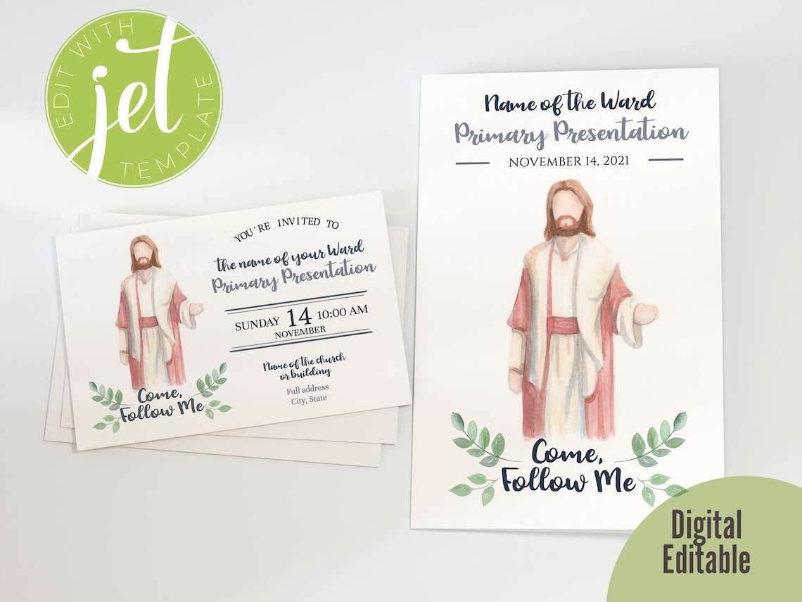 Bundle Primary Program Cover and Invitation Come Follow Me - Etsy
