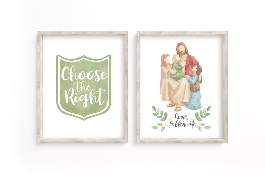 LDS Set With 2 Prints Jesus With Children Come Follow Me + Choose the ...