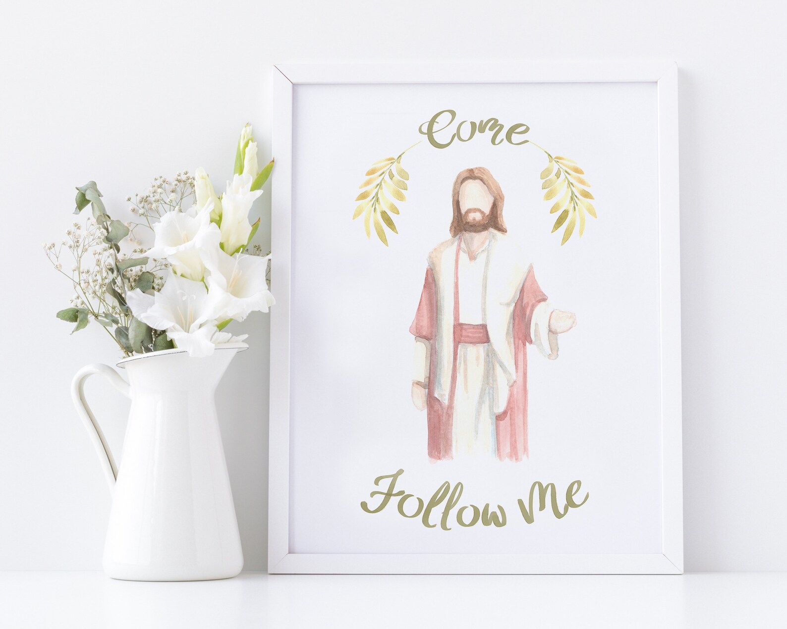 Come Follow Me Jesus Christ Watercolor Painting DIGITAL | Etsy