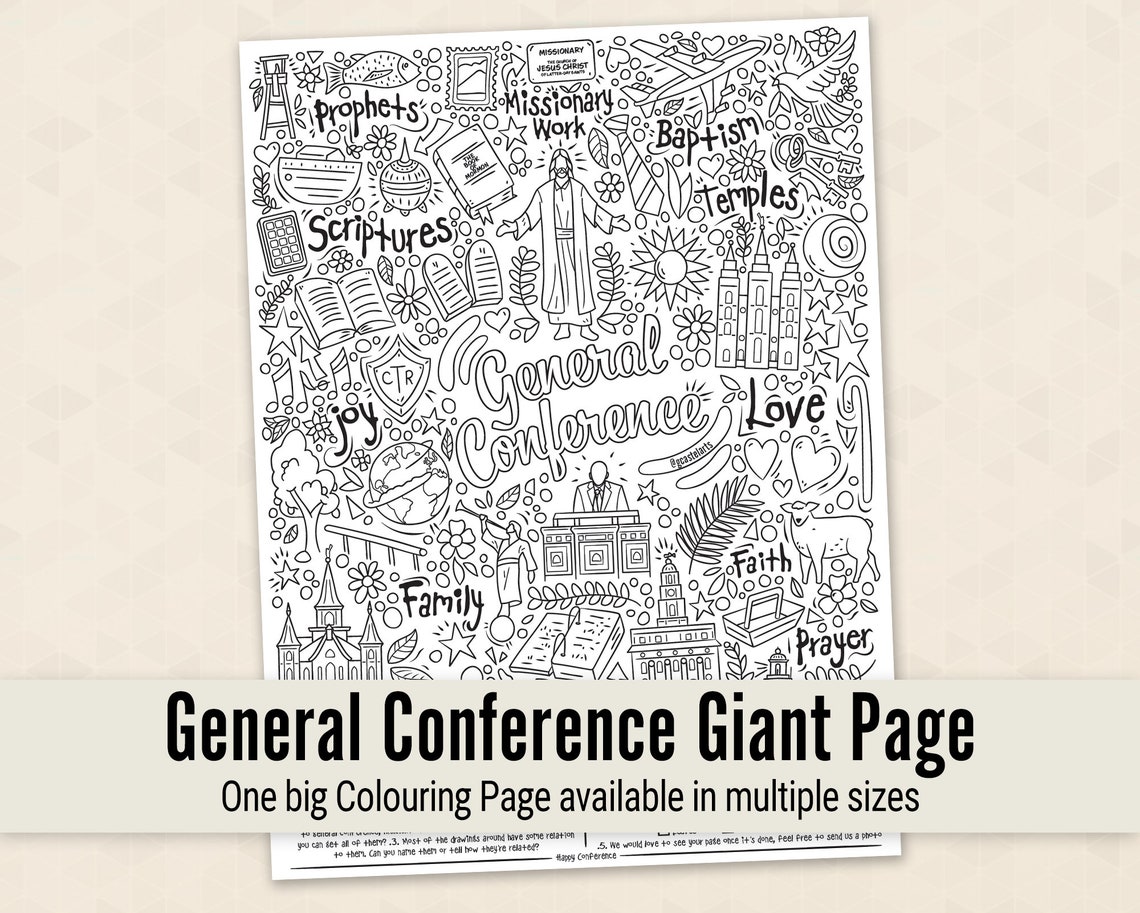 Giant General Conference Colouring Page - Etsy