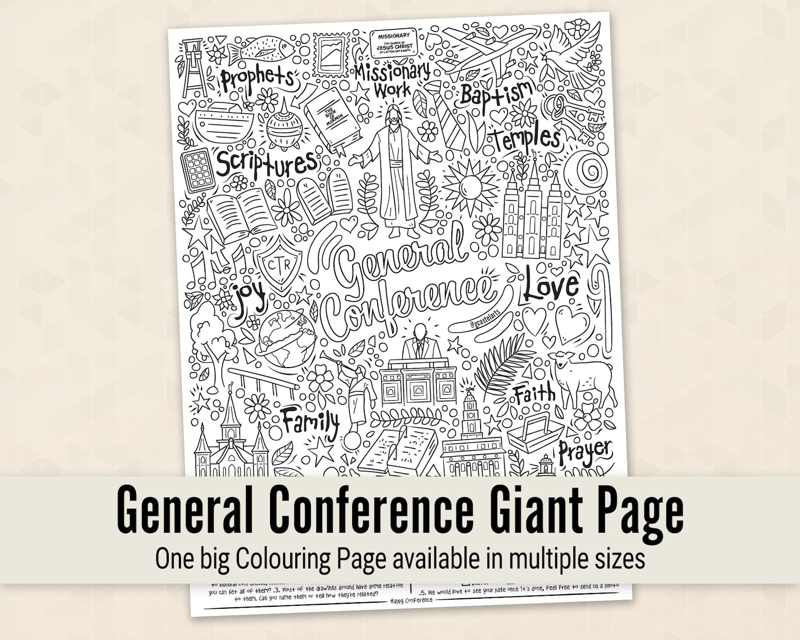 Giant General Conference Colouring Page - Etsy