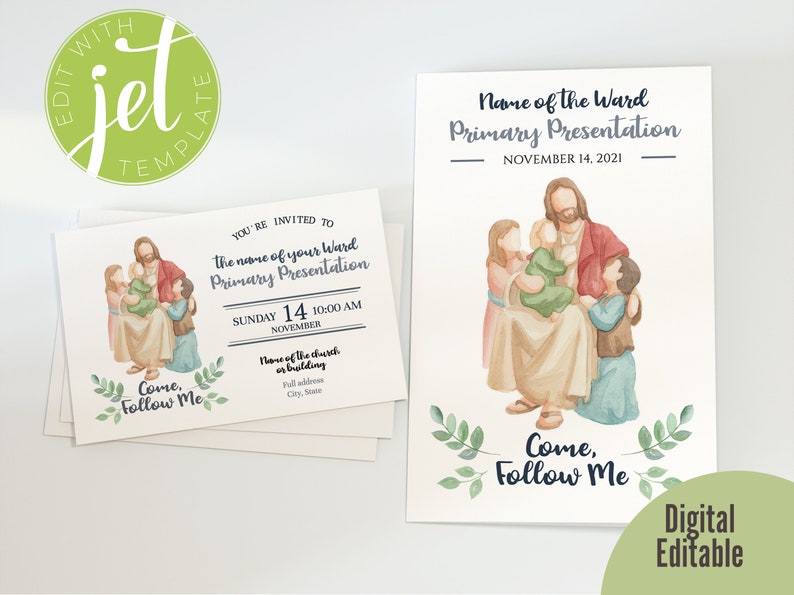 Bundle Primary Program Cover and Invitation - Jesus With Children ...
