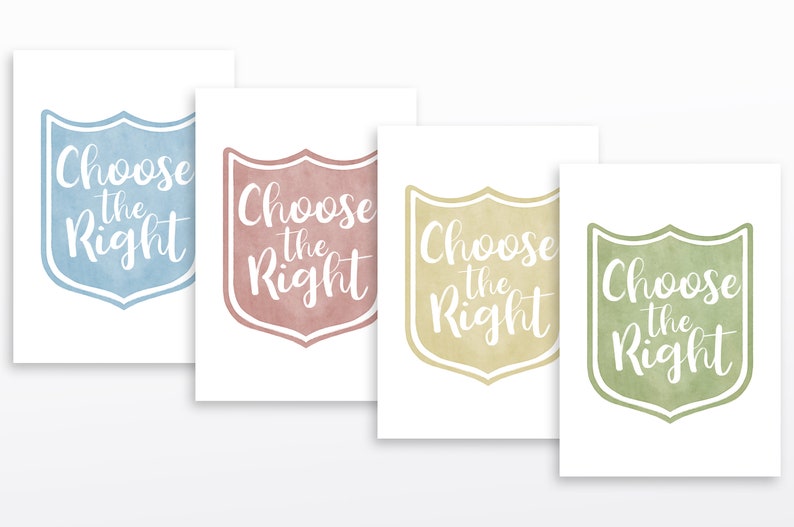 Choose the Right CTR shield LDS Baptism decor 8 is great | Etsy